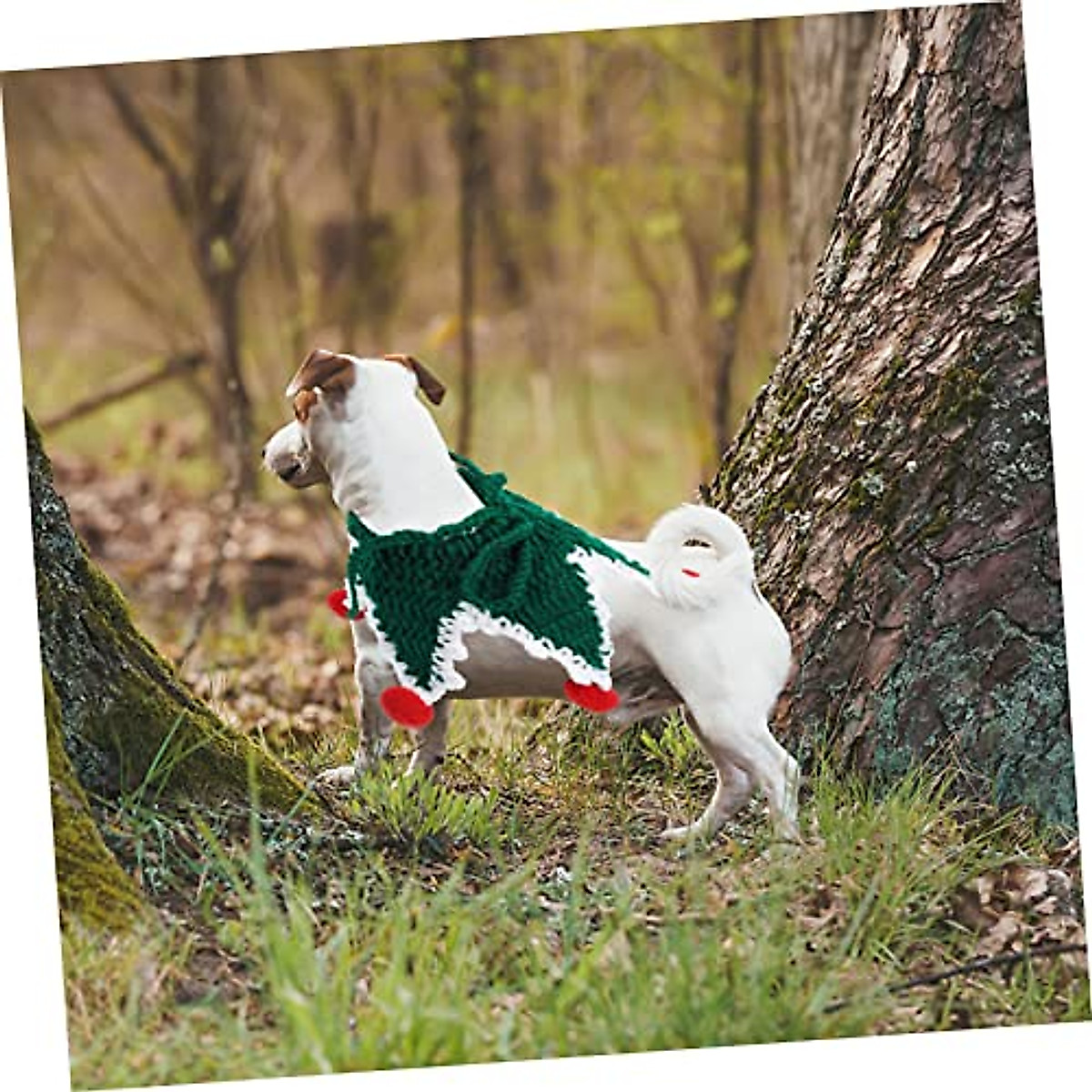 Hohopeti 1pc Knitted Cat Collar Nativity Accessories Bunny Sweater Bell Necklaces Pet Costume Accessories Doggie Neckerchief Dog Cute Collar Stylish Pet Collar Pet Collars for Dogs Green