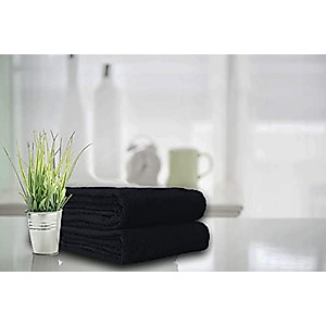 Belizzi Home 8 Piece Towel Set 100% Ring Spun Cotton, 2 Bath Towels 27x54, 2 Hand Towels 16x28 and 4 Washcloths 13x13 - Ultra Soft Highly Absorbent Machine Washable Hotel Spa Quality - Black