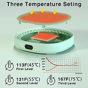 DUHEL Smart Coffee Mug Warmer for Drinks and Food,Candle Warmer Plate,Large Panel Heating Diameter Up to 130mm.Can be Used to Warmer Coffee,Milk,Tea,Cake,Egg Tarts,Candle Etc.(Green)