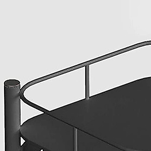 Leefasy Rotating Kitchen Rack Fruits Vegetables Organizer Shelves Shelving Wheeled Cart Storage Carts for Laundry Room Kitchen Garage, 3 Tiers and Black