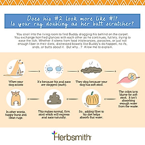 Herbsmith Scooter’s Butt Bars - Anal Gland and Bowel Support with Pumpkin Fiber for Dogs- Digestive Aid for Dogs - Dog Fiber Bars - Case of 8 Mini Bars