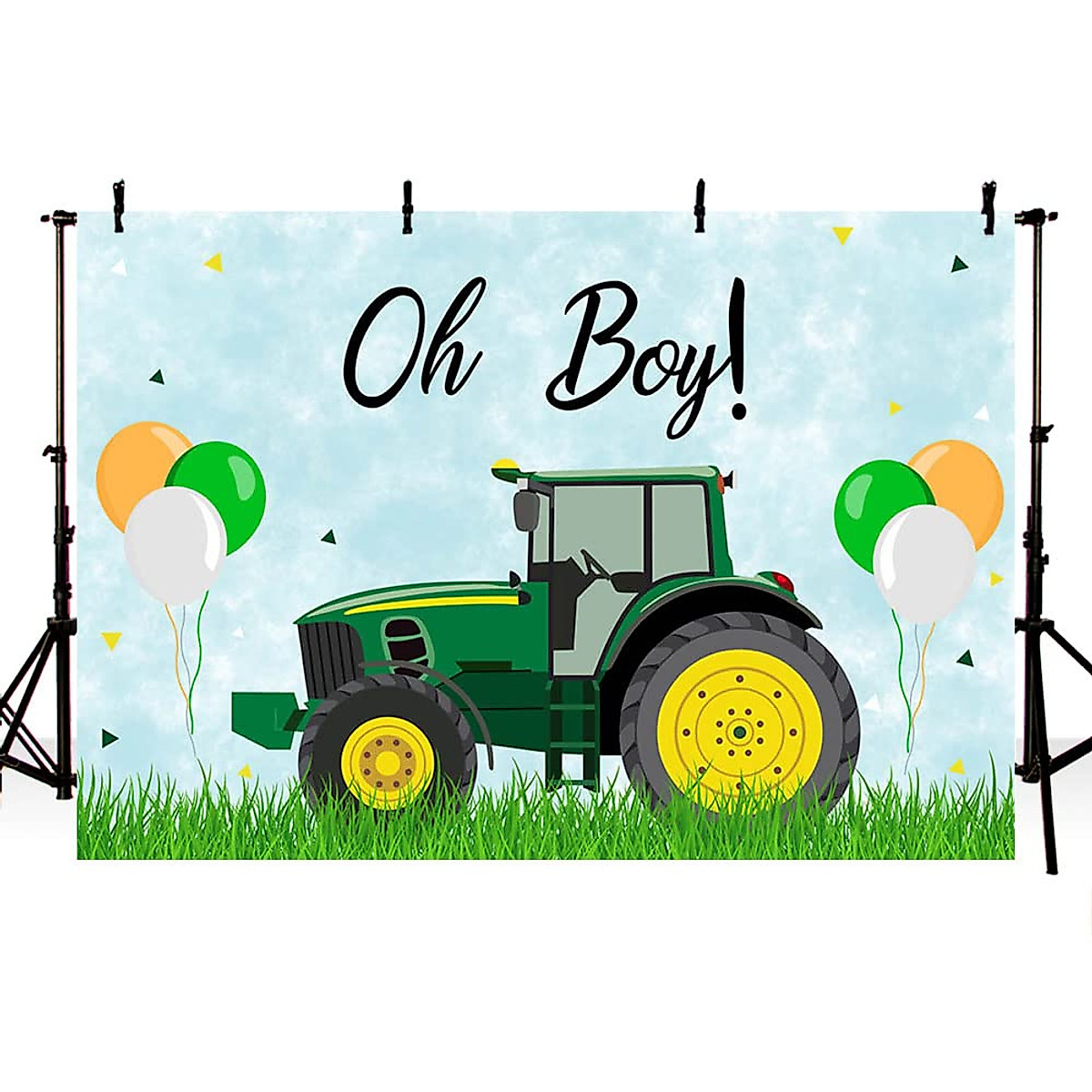 ABLIN 7x5ft Tractor Baby Shower Backdrop for Boy Oh Boy CQ233 0