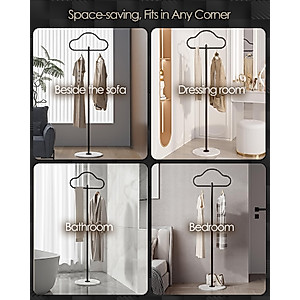 Semjar Black Clothing Rack Modern Small Garment Rack Coat Rack Freestanding,Clothes Rack Heavy Duty,Standing Coat Rack Coat Hanger,Coat Tree Stand Entryway Decor for Jackets,Suits,Hat,Dress