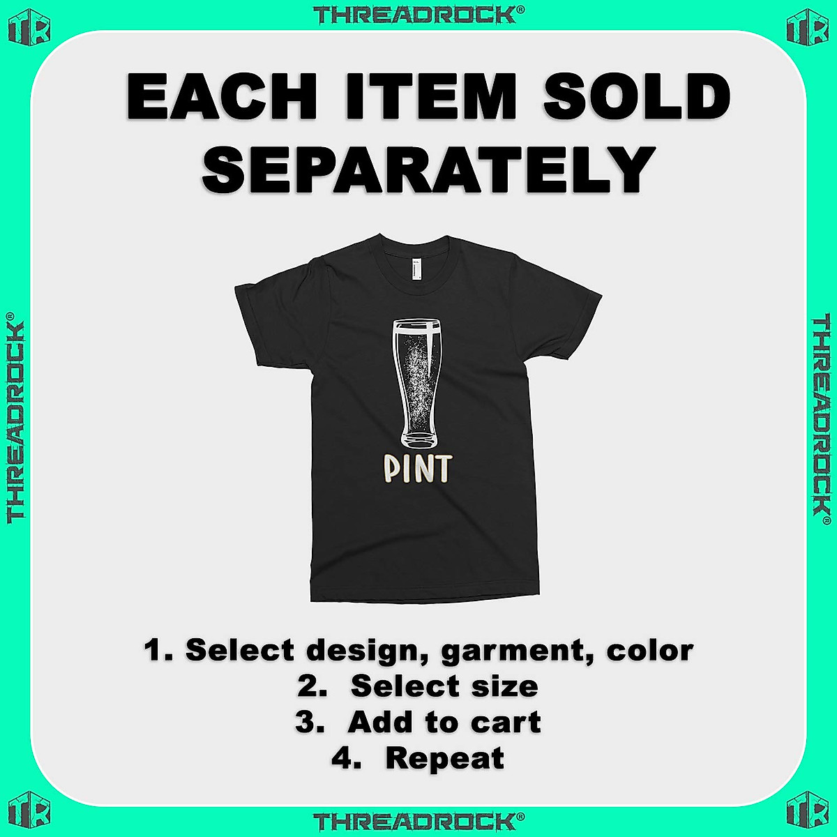 Threadrock Pint & Half Pint Infant Bodysuit & Men's T-Shirt Matching Set (Baby: 6M, Charcoal|Men's: XL, Charcoal)