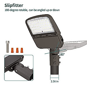 kadision (2 Pack) 150W LED Parking Lot Light with Dusk to Dawn Photocell, Dimmable Shoebox Lights with Slip Fitter, 130LM/W 5000K Daylight 100-277V, 75W/100W/150W Power Tunable, ETL Listed