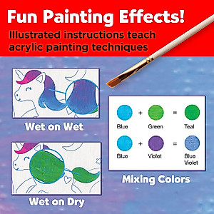 Faber-Castell Rainbow Vibes Wall Art Craft Kit - Paint and Decorate Your Own Unicorn Canvas Art, Unicorn Painting Kit for Kids, Arts and Crafts for Ages 6-8+, Purple