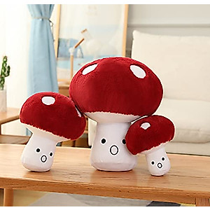 Hynbase 3D Creative Plush Mushroom Cute Sofa Car and Bed Cushions Throw Pillow Surprise Mushroom (7.08")