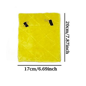 HONBAY 1PCS Yellow Winter Warm Pet Bird Nest Plush Fluffy Birds House Hut Cave Tent Hammock Hanging Cage for Hamster or Parrot (6.7 x 4.7 x 5.1 inch)
