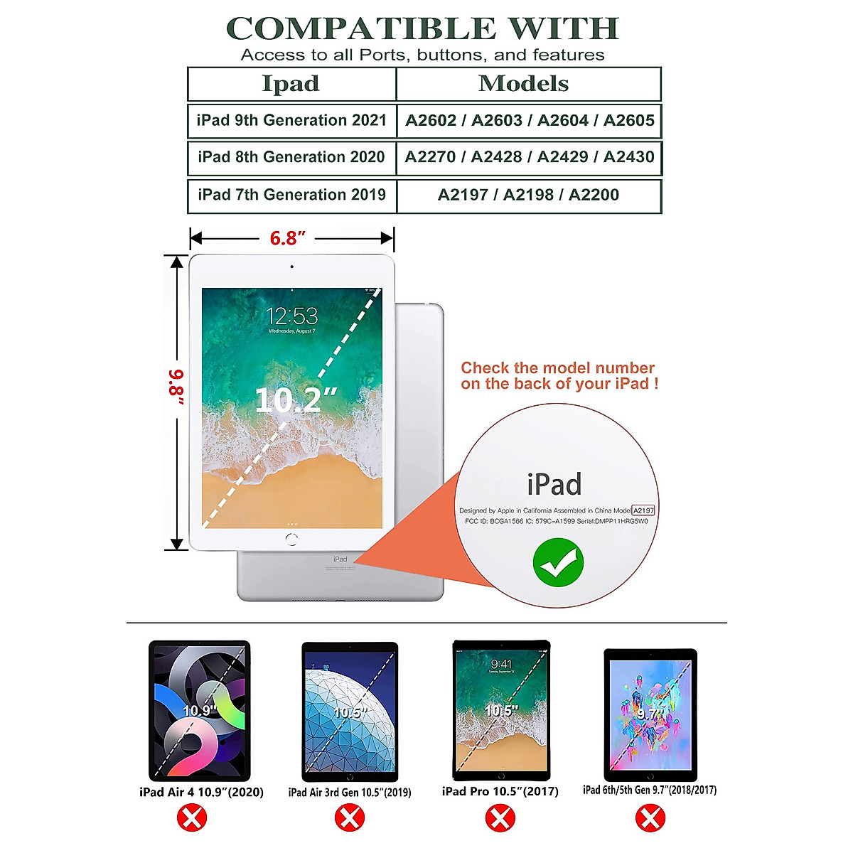 Vimorco Case for ipad 10.2 inch 7th/8th/9th Generation 2019/2020/2021 with Pocket, Multi-Angle Stand, Auto Wake/Sleep,Hand Strap with Pencil Holder for Apple ipad 10.2 (Sunflower)