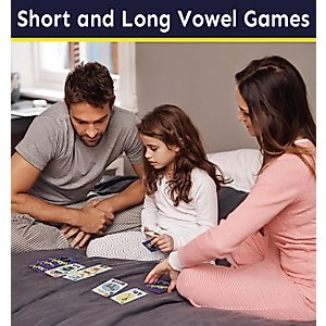 THE BAMBINO TREE WOWELs Phonics and Vowel Sounds Card Game - Learn to Read Kindergarten 1st 2nd Grade Learning - Short Vowel CVC Words and Long Vowel Matching Game 2-8 Players