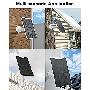 Solar Panel Charger Compatible with Google Nest Camera Outdoor & Indoor (Battery Version), 5W Solar Power for Google Nest Cam, IP65 Weatherproof, w/Secure Wall Mount & Screwdriver, 13ft Cable, 4 Pack