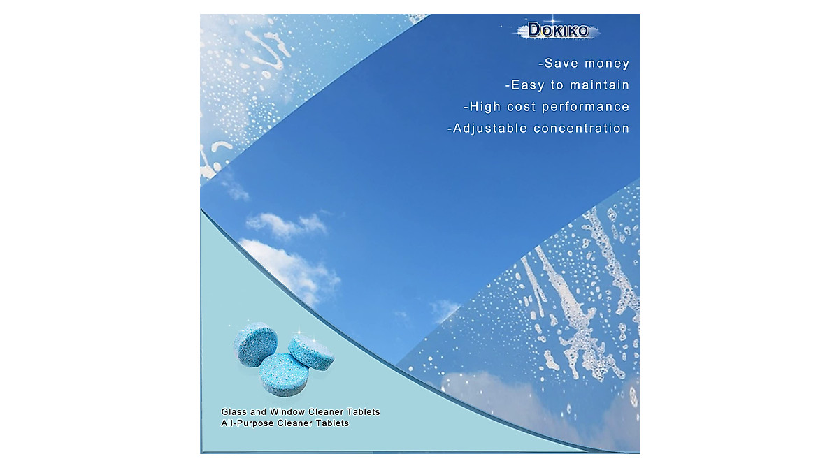DOKIKO Glass Cleaner Tablets - Easy & Eco-Friendly Solution