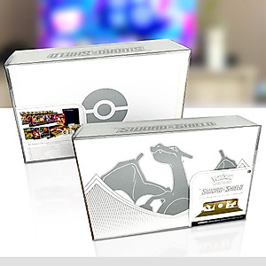 EVORETRO Display Case Protector Compatible with Pokémon TCG Sword & Shield Charizard Ultra Premium Collection Box (Pokemon Collection Box NOT Included) 0.50mm PET Plastic Protector Case