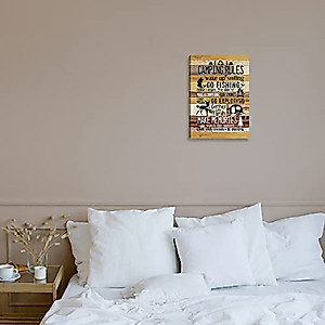 Camping Rules Make Memories Wood Grain Pattern Wall Art Prints Artwork Decor for Camper Themed Canvas Wall Art Prints,RV Outdoor Living Room Home Decorations,11"x14"