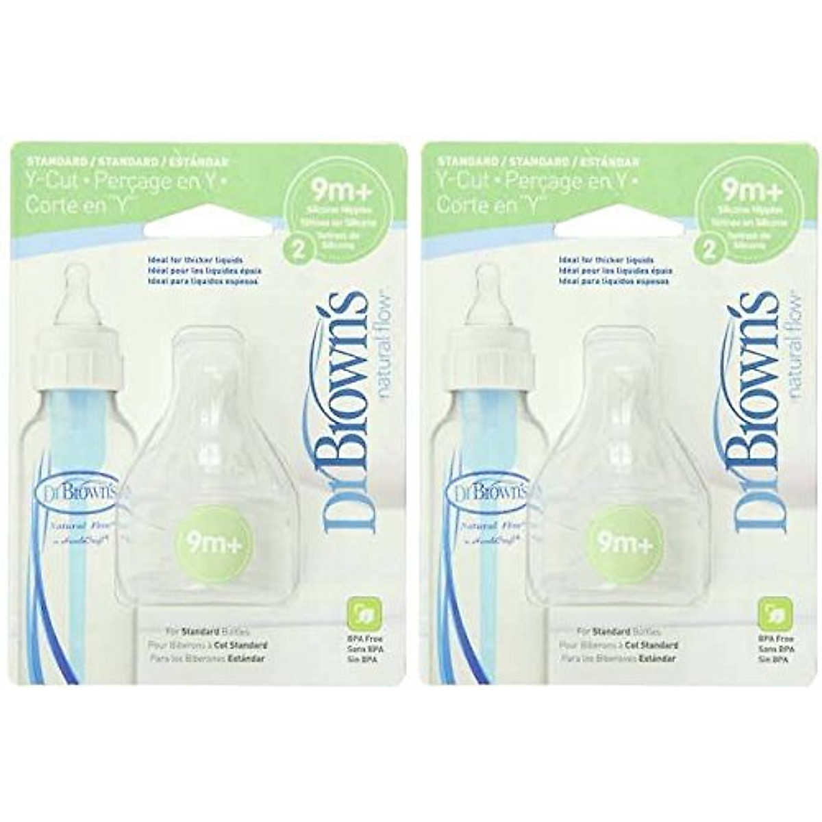 Dr. Browns Unisex Baby Natural Flow Standard Silicone Y-cut Nipples - 4 Nipples