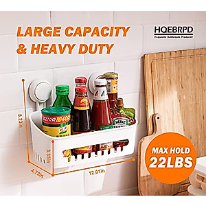 HQEBRPD Shower Caddy Suction Cup, shower organizer Reusable shower shelves No-Drilling adhesive Shower Basket Storage for Bathroom Shower Suction Caddy for Bathing supplies Gel,plastic