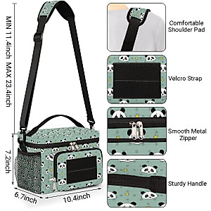 bisibuy Cute Panda Lunch Box for Men Women Insulated Loncheras Para Mujer Hombres Meal Prep Tote Bag for Adult Work, Camping, Picnic, Travel