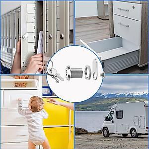 BOZXYE 3 Pack Cabinet Cam Locks Keyed Alike, 5/8" Cabinet Lock with Keys, Rv Locks for Storage Door Secure Files Drawers Mailbox RV Door Tool Box, Zinc Alloy