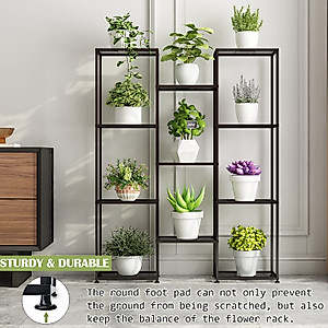 YUJCHMTZN tall black Plant Stand Indoor Metal Plant Stands Outdoor Tiered Plant Shelf for Multiple Plants, 11 Tiers Plant Rack Holder Garden Shelves Flower Stand for Living Room Patio Corner