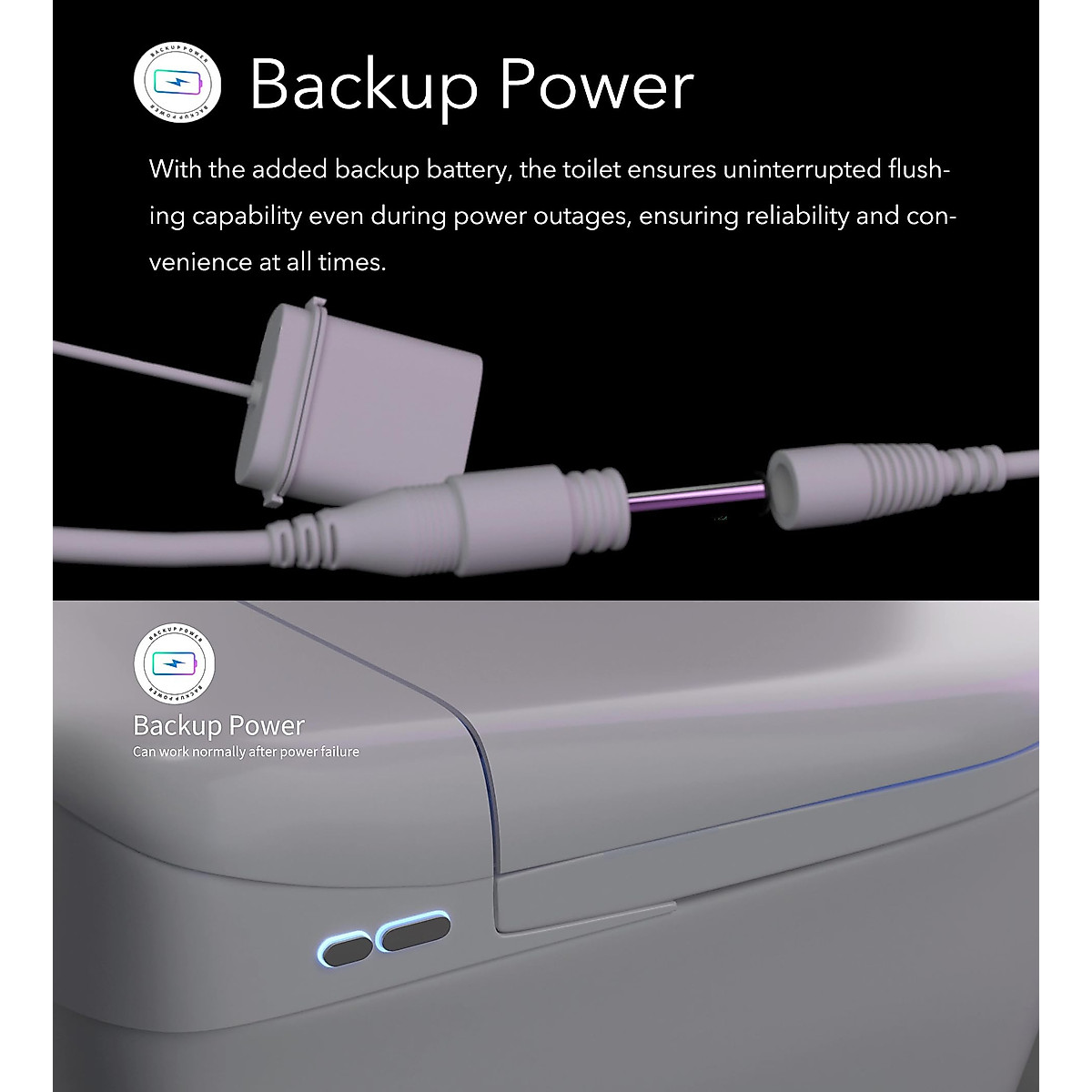 EUROTO Famous Classic 3858 – Upgraded One-Piece Dual Flush Toilet with Integrated Bidet, Auto Open/Close Lid, Heated Seat, Warm Dryer, Night Light, Foot Sensor, and Remote Control – White