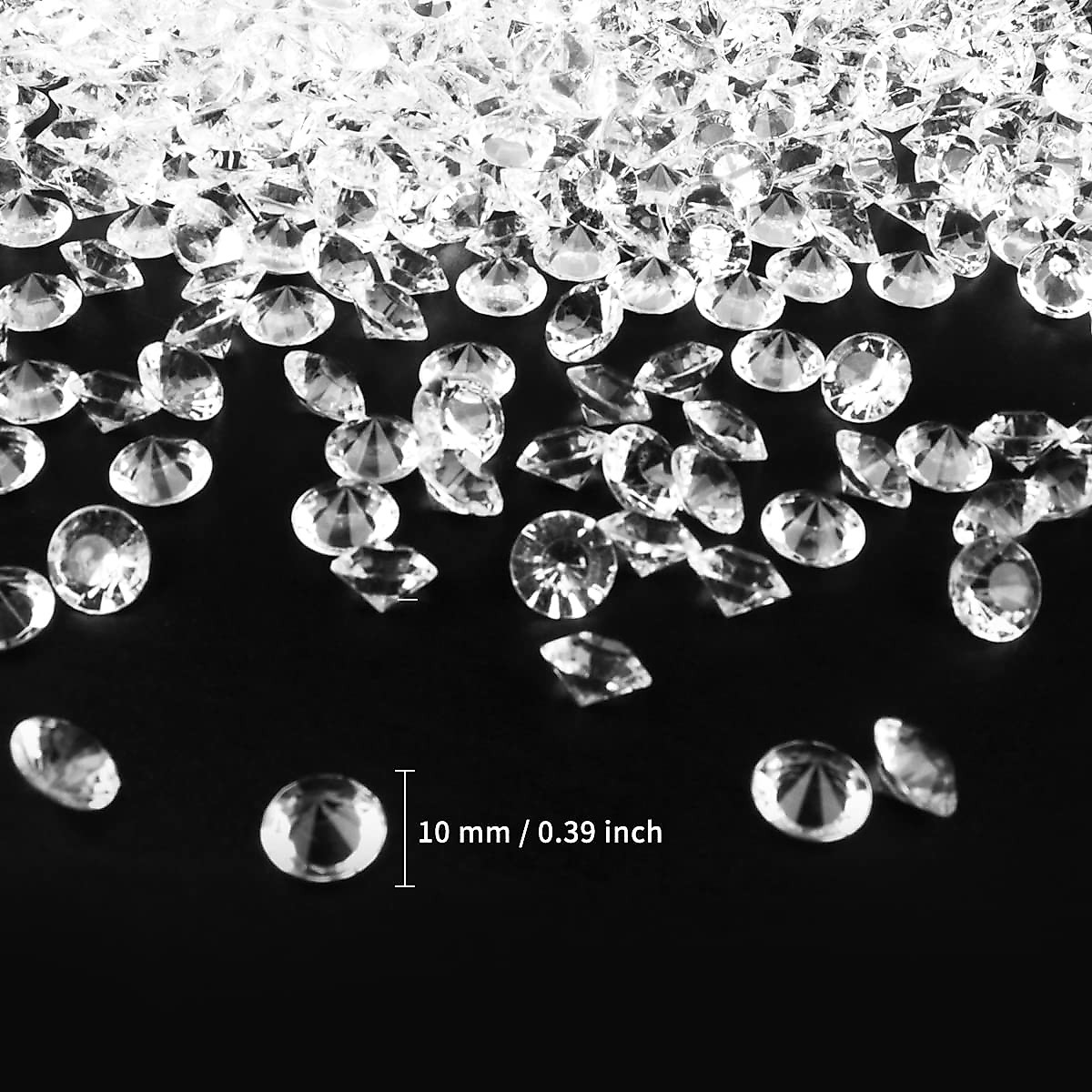 1100 Pieces Clear Wedding Table Scatter Confetti Crystals Acrylic Diamonds Rhinestones for Table Centerpiece Decorations Wedding Decorations Vase Beads Bridal Shower Decorations (10 MM)