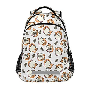 Glaphy Cute Hamster Pattern Backpack for Boys Girls Kids, Laptop Bookbag Lightweight Travel Daypack School Backpacks