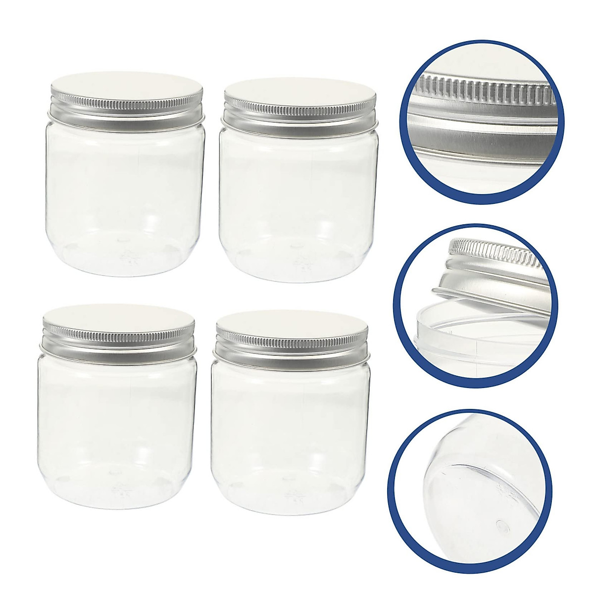 Hemoton 8 Pcs Kitchen Storage Jar Empty Condiment Containers Transparent Cereals Jar Empty Cylinder Jar Candy Canister Kitchen Pantry Jars Kitchen Nuts Storage Dry Nuts Sealing Jars