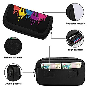 Colorful Guitar Large Capacity Pencil Case Multi-Slot Pencil Bag Portable Pen Storage Pouch with Zipper