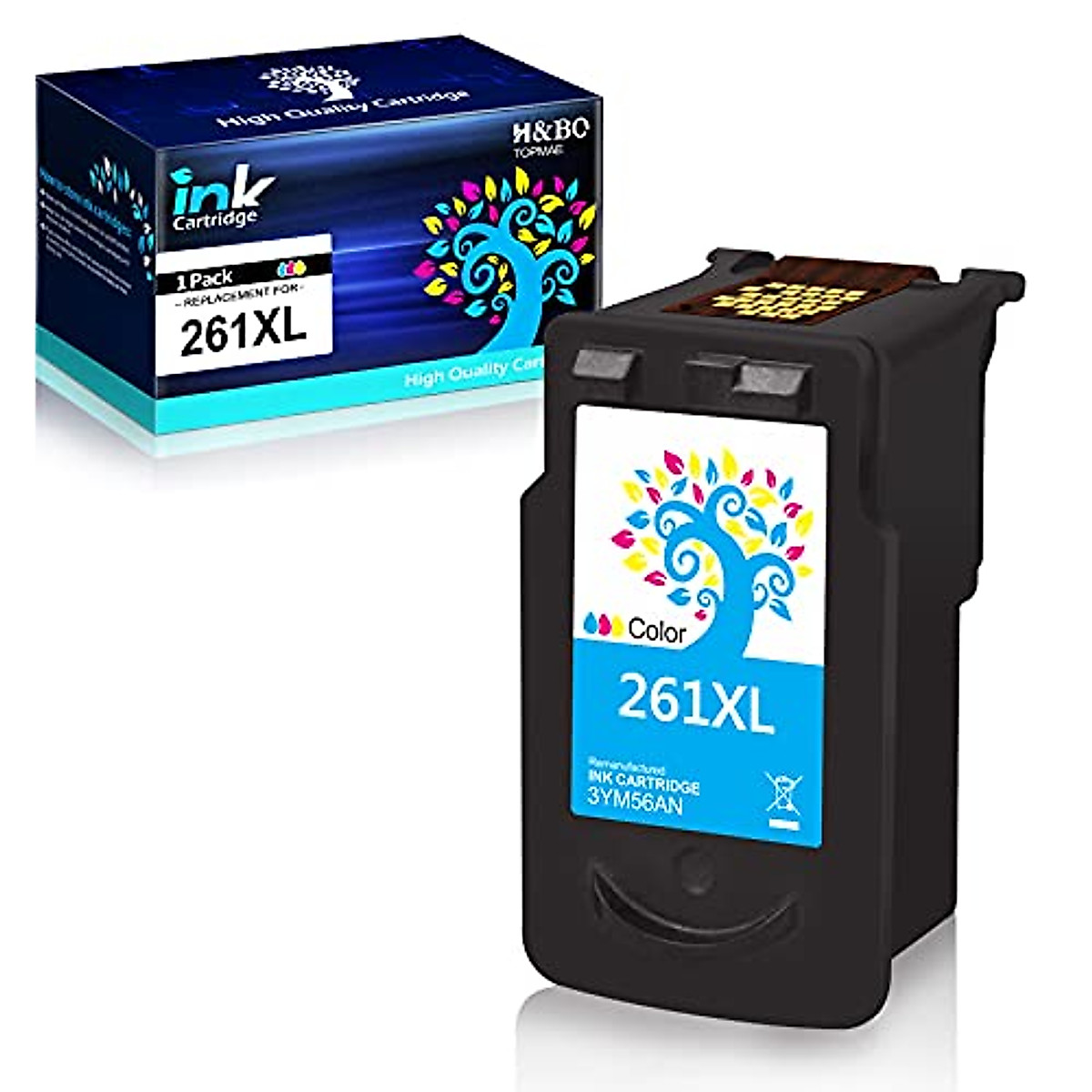 H&BO TOPMAE Remanufactured Ink Cartridge Replacement for Canon 261XL 261 XL CL-261 XL Ink High Page Yield to use with Canon TS5320 TS6420 TR7020 Printer (1 Color)