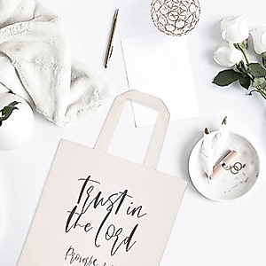 The Cotton & Canvas Co. Trust in the Lord, Proverbs 3:5 Beach, Shopping and Travel Resusable Shoulder Tote and Religious Bible Verse Handbag