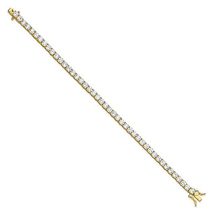 925 Sterling Silver Gold tone 4mm CZ Cubic Zirconia Simulated Diamond Tennis Bracelet 7.5 Inch Jewelry for Women