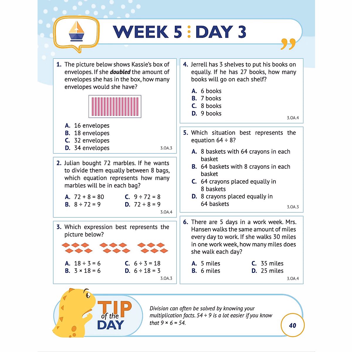 3rd Grade Common Core Math: Daily Practice Workbook - Part I: Multiple Choice | 1000+ Practice Questions and Video Explanations | Argo Brothers (Common Core Math by ArgoPrep)