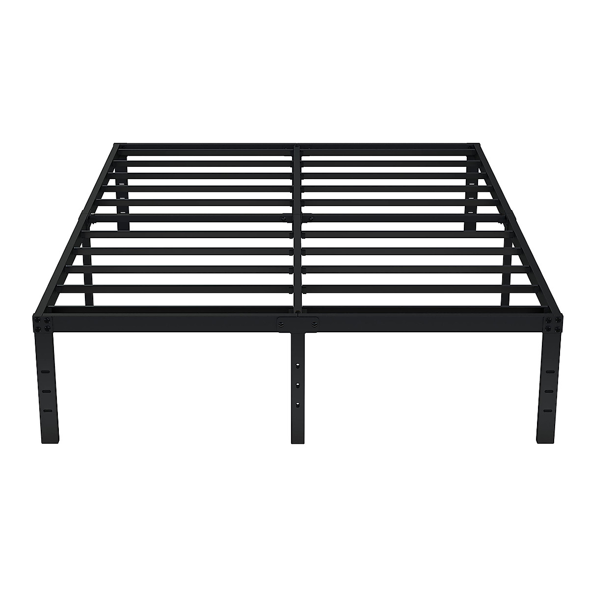 EMODA 16 Inch Bed Frame Queen Size Heavy Duty Metal Platform No Box Spring Needed with Steel Slat Support, Easy Assembly, Black