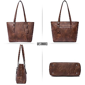 WESTBRONCO Purses For Women Vegan Leather Purses and Handbags Large Ladies Tote Shoulder Bag