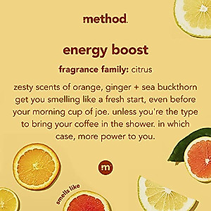 Method Body Wash, Energy Boost, 18 oz, 1 pack, Packaging May Vary
