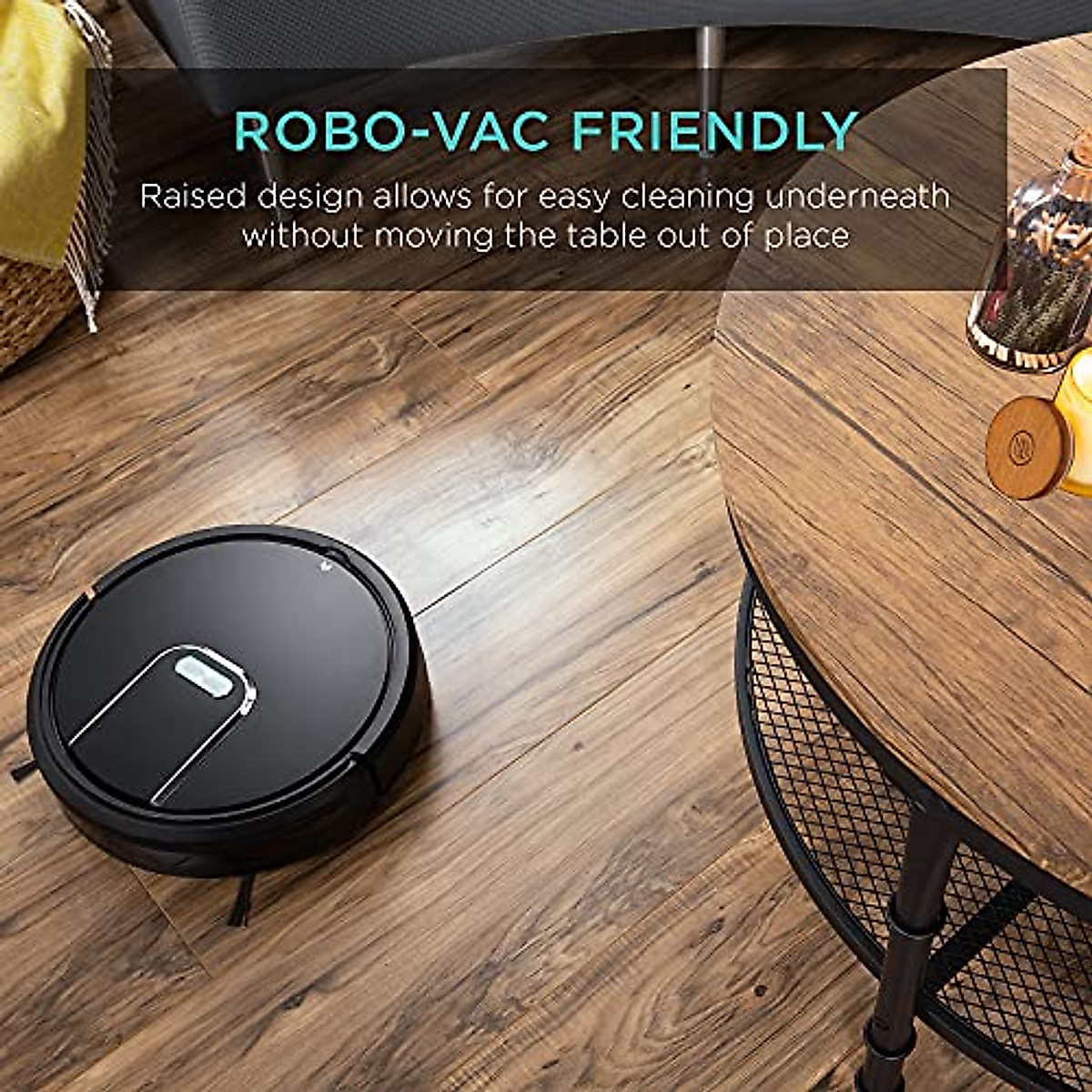 Best Choice Products 2-Tier 35.5in Round Industrial Coffee Table, Rustic Steel Accent Table for Living Room, w/Wooden Tabletop, Reinforced Crossbars, Padded Feet, Open Shelf, Raised Bottom - Brown