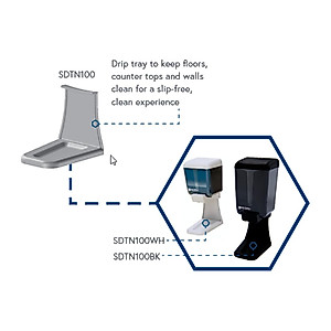 San Jamar Classic Soap Dispenser Drip Tray, Plastic, Wall Mounted, White (Pack of 6)