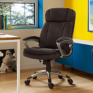 Serta Big and Tall High Back Executive Office Chair, Ergonomic Gaming Computer Chair with Layered Body Pillows, Contoured Lumbar Zone, Brown