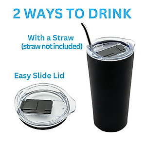 Decorvo Officially Licensed Collegiate Stainless Steel Tumbler - Double Walled Insulated Travel Thermos with Slide Lid - 18 oz (Alabama - White)