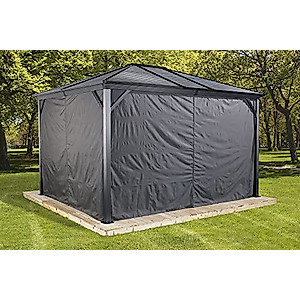 Sojag 10' x 14' Gazebo Accessories Set of 4 Ventura Gazebo Outdoor Curtains, Gray