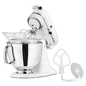 KitchenAid KSM150PSWH Artisan Series 5-Qt. Stand Mixer with Pouring Shield - White