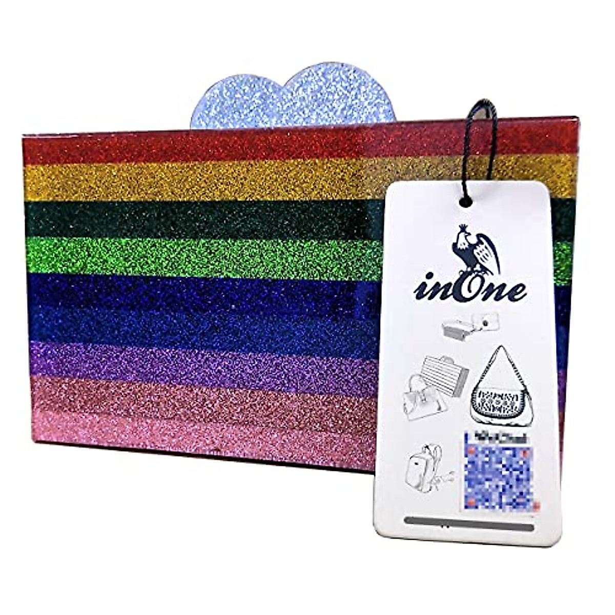 Rainbow Evening Handbag Acrylic Wedding Party Clutch Purse Crossbody Wallet Bag for Women Small