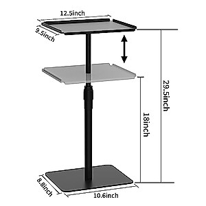 GAGUIUP Adjustable Side/End Table - Metal Coffee Table Small Sofa Side Table Indoor Nightstand Furniture for Living Room, Dorm, Home Office, and Bedroom - Black