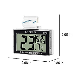 LXSZRPH Reptile Thermometer Hygrometer HD LCD Reptile Tank Digital Thermometer with Hook Temperature Humidity Meter Gauge for Reptile Tanks, Terrariums, Vivarium (2packs)