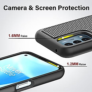 for OnePlus Nord N200 5G Case: Heavy Duty Shockproof Protective Phone Case [2 Tempered Glass Screen Protector] Anti-Slip Textured Hard Cover + Soft Silicone Rubber Bumper, Military Armor Case - Black