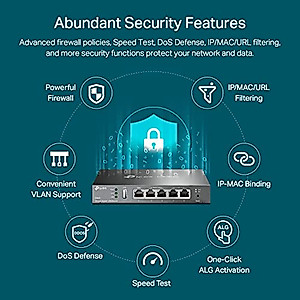 TP-Link ER605 V2 Wired Gigabit VPN Router | Up to 3 WAN Ethernet Ports + 1 USB WAN | SPI Firewall SMB Router | Omada SDN Integrated | Load Balance | Lightning Protection