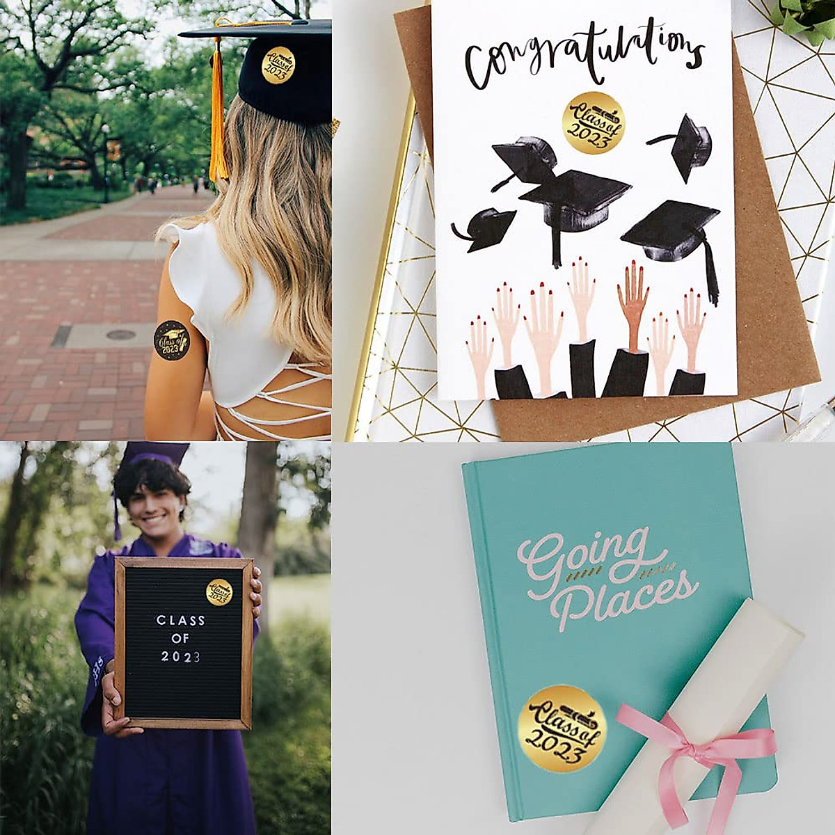 16 Pcs 2023 Graduation Party Sealing Stickers Bake Decorate Gift Envelope Sealing Thank You Stickers