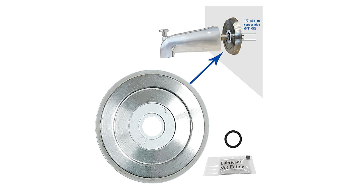 Welvzen 1/2" Spout Spacer & Flange Cover in Brushed Nickel