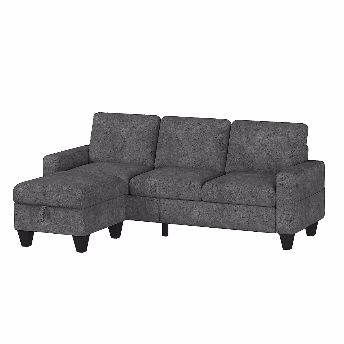 Youmumeub Sectional Sofa, L Shaped Couches for Living Room with Movable Ottoman Small Snowflake Sofas Modular Furniture Set for Apartment Small Space Loft