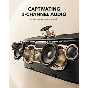 Soundcore Motion X600 Portable Bluetooth Speaker, Hi-Res Spatial Audio with Wireless 50W Sound, IPX7 Waterproof, Pro EQ, AUX-in, Portable Speaker for Home, Office, Backyard and Bathroom Use